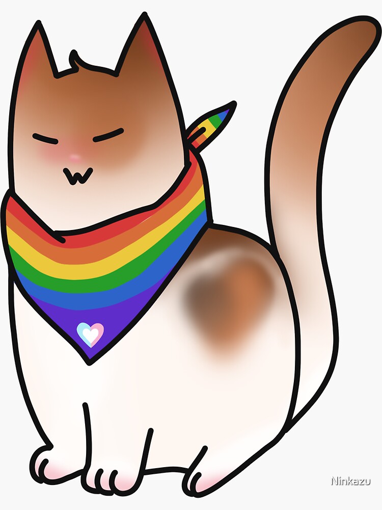 "Pride Cat (Tan)" Sticker for Sale by Ninkazu | Redbubble