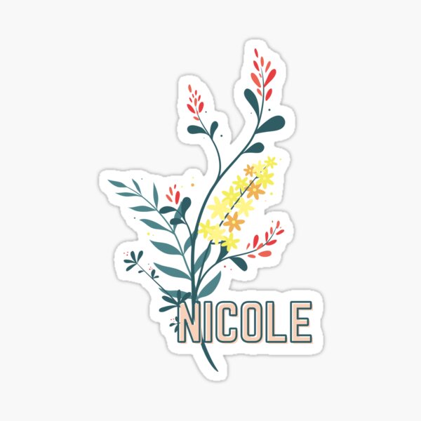 "Personalised flower bouquet girls name - nicole" Sticker by ...