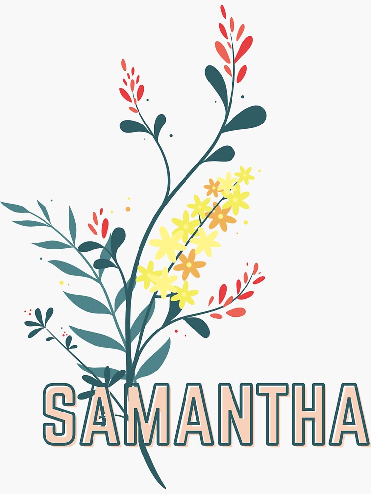 "Personalised flower bouquet girls name - samantha" Sticker by ...