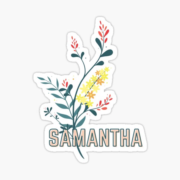 "Personalised flower bouquet girls name - samantha" Sticker by ...