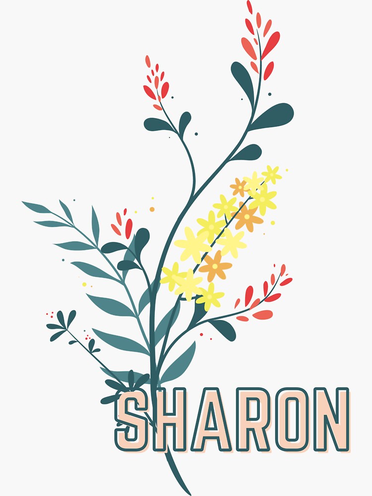 "Personalised flower bouquet girls name - sharon" Sticker by ...
