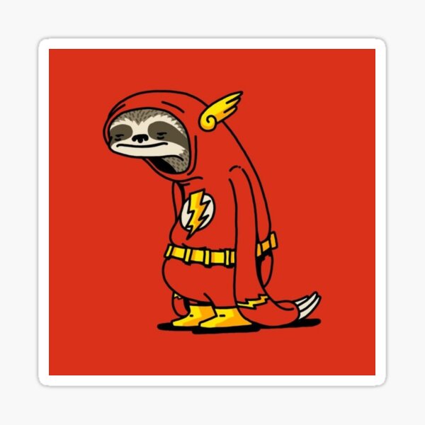 "Flash sloth funny design" Sticker by BARAKAT-DSIGN | Redbubble