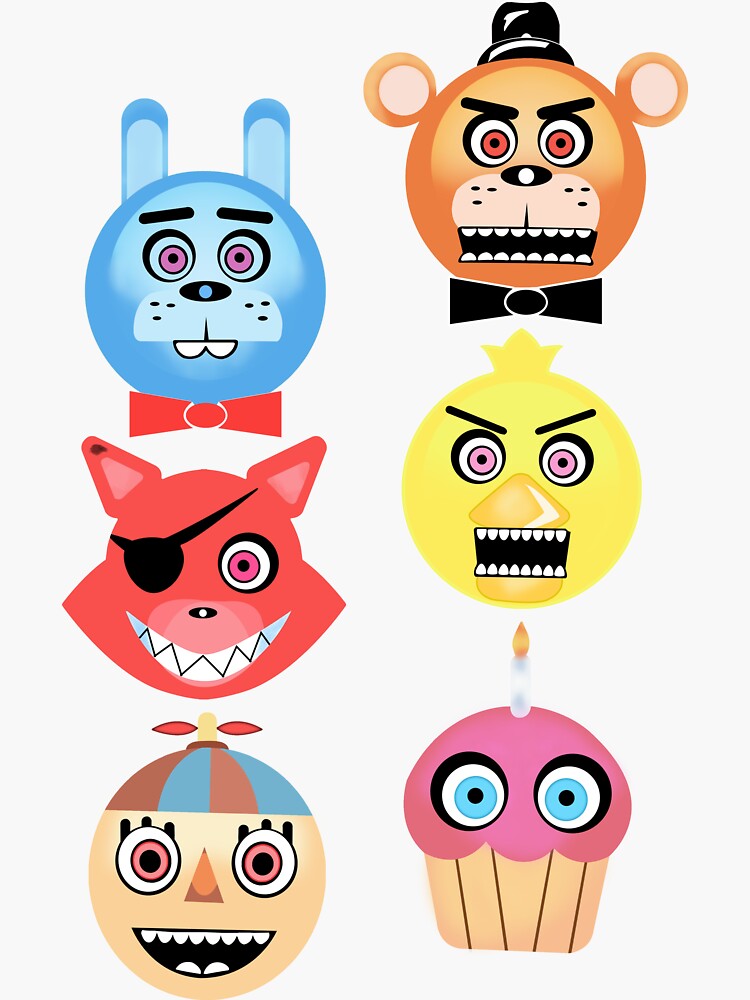 "Five Nights at Freddy's 2 - FNAF Characters" Sticker for Sale by ...