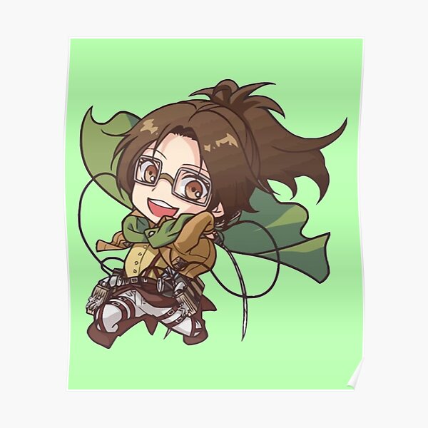 "Attack on Titan ,AOT Chibi Hange" Poster by zeromanga | Redbubble