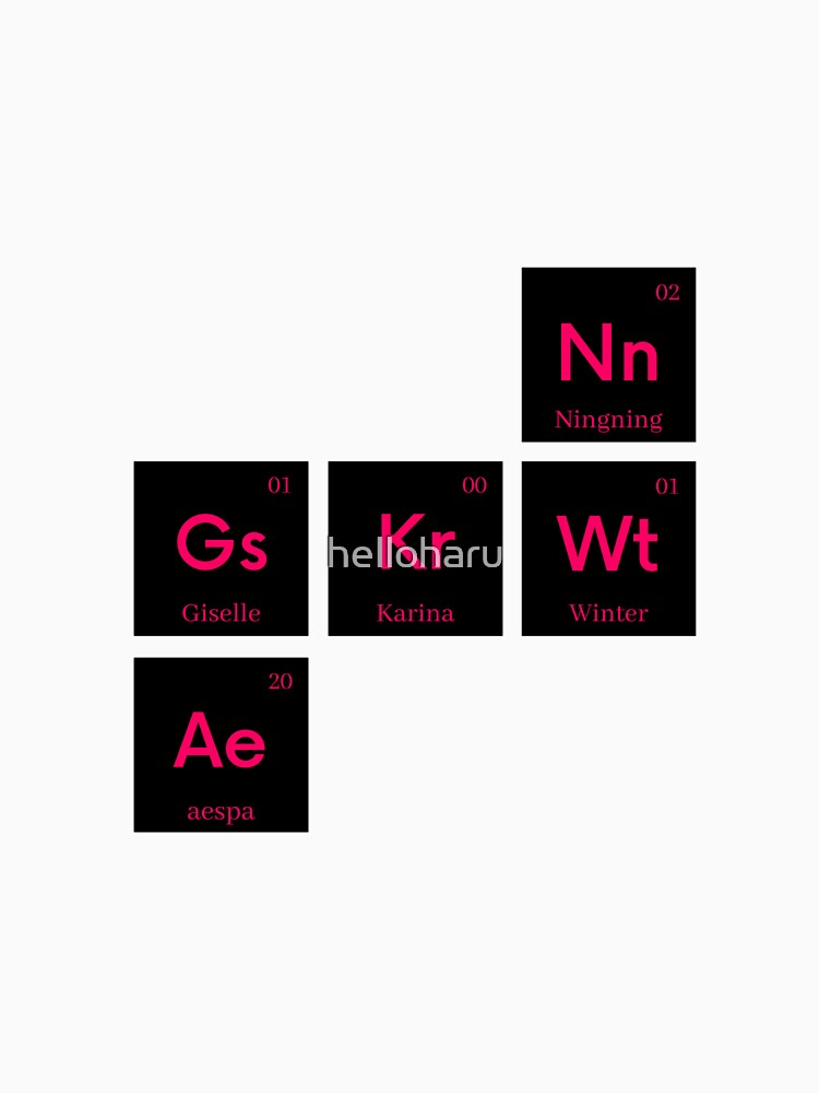 "aespa Periodic Table" T-shirt for Sale by helloharu | Redbubble ...