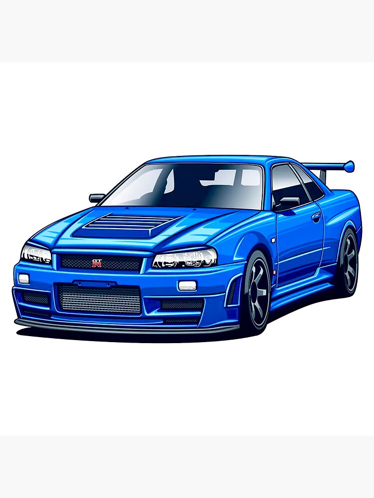 "Nissan Skyline GTR R34 Nismo Vspec Bayside Blue @aj_works1" Sticker by ...