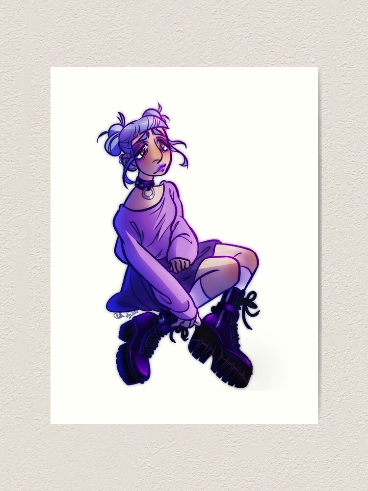 "Tired Goth Girl" Art Print for Sale by thecookierhino | Redbubble
