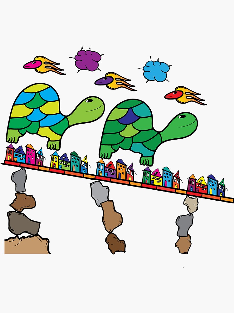 "Turtle Bridge" Sticker by ChadinksArt | Redbubble