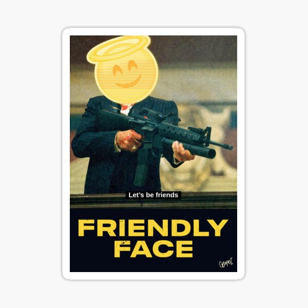 "Friendly Face Emoji Poster" Sticker for Sale by GeorgiSlavov | Redbubble