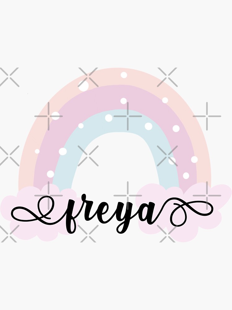 ""Freya" Name with Pastel Rainbow" Sticker by LotusPrints9 | Redbubble