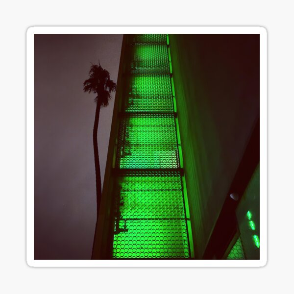 "Neon Green Elevator Shaft at Midnight" Sticker for Sale by alexjmann ...