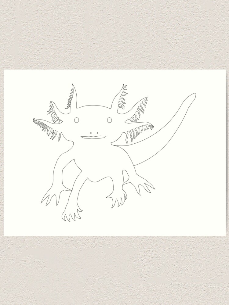 "Axolotl Line Drawing" Art Print for Sale by JustBenGolden | Redbubble