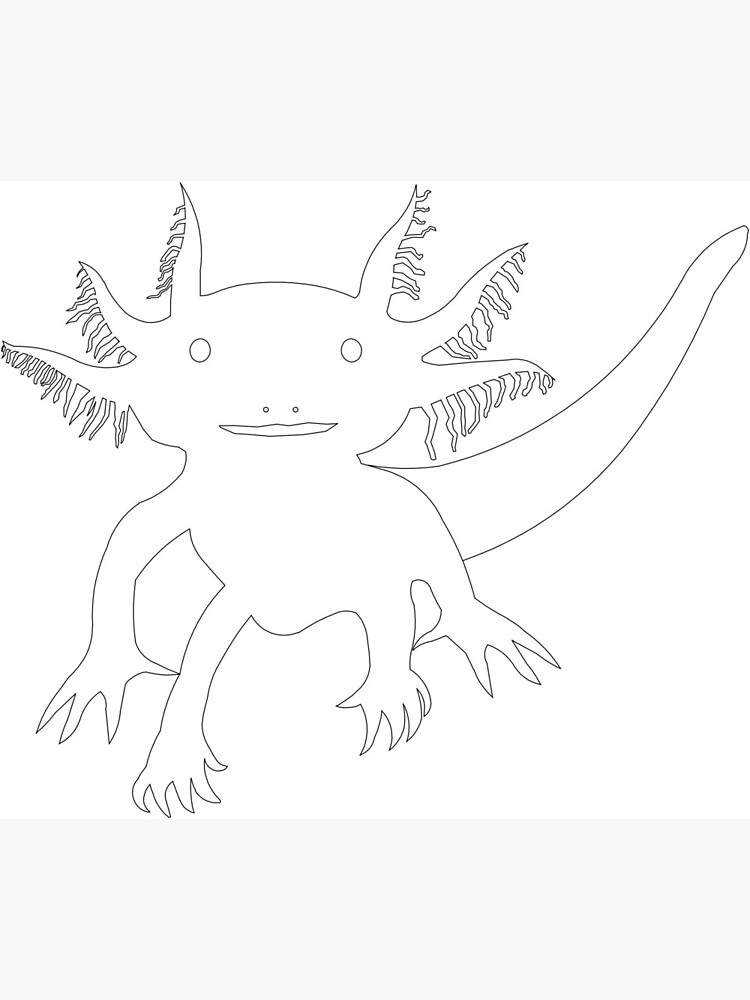 "Axolotl Line Drawing" Art Print for Sale by JustBenGolden | Redbubble