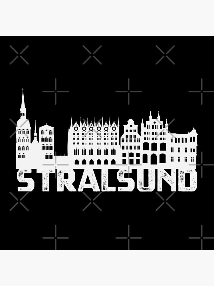 "Hanseatic City of Stralsund Silhouette Dark" Poster for Sale by Raika ...