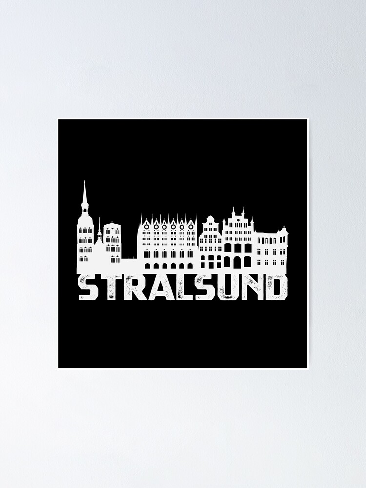 "Hanseatic City of Stralsund Silhouette Dark" Poster for Sale by Raika ...