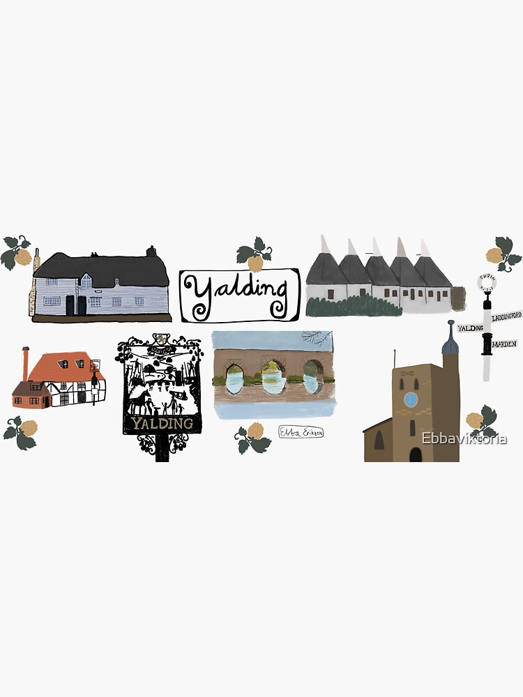 "Yalding village " Sticker by Ebbaviktoria | Redbubble