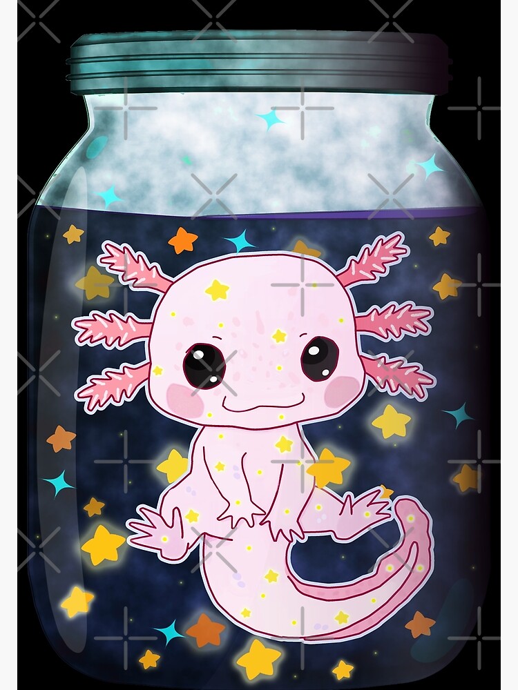 "Happy Baby Axolotl In A Jar" Poster for Sale by lazarosdesign | Redbubble