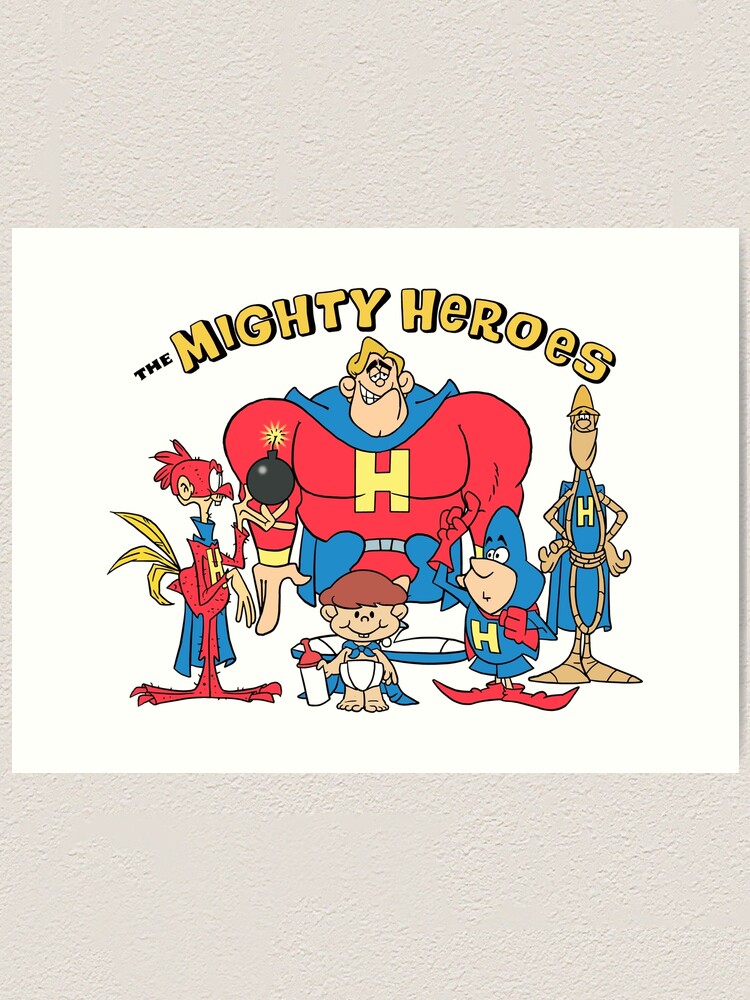 "The Mighty Heroes 60s Super Hero Parody Cartoon Characters" Art Print ...