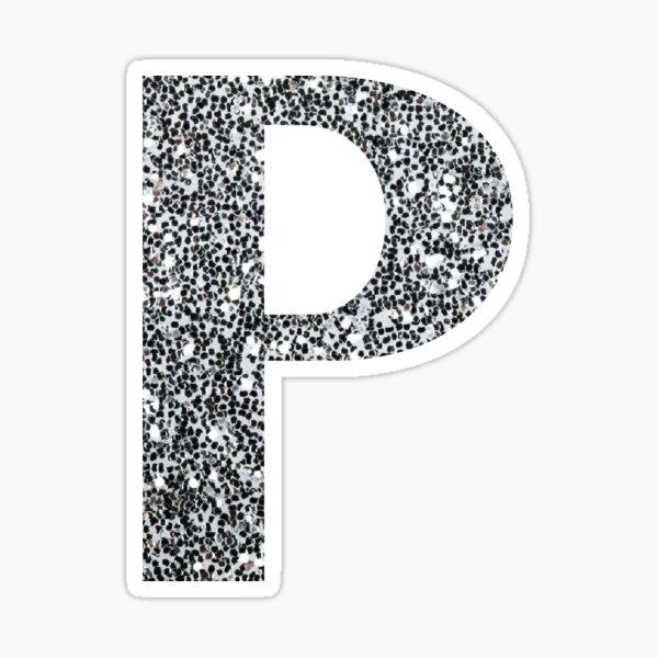 "Silver Letter P" Sticker by Maddiedevitt | Redbubble