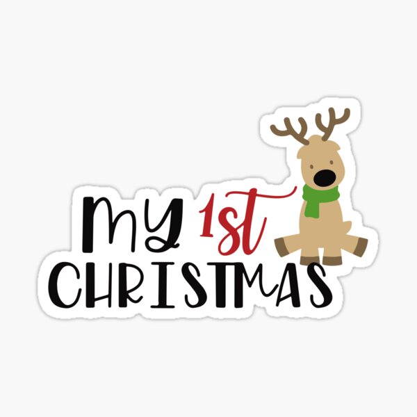 "Cute My 1st Christmas - My First Christmas Outfit" Sticker for Sale by ...