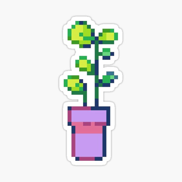 "Pottet Plant Pixel Art" Sticker by Ajanyy | Redbubble