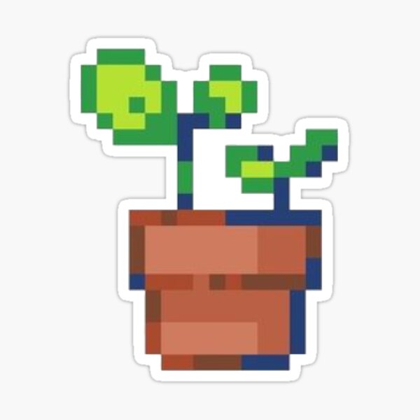 "Saplings in Pot Pixel Art" Sticker for Sale by Ajanyy | Redbubble