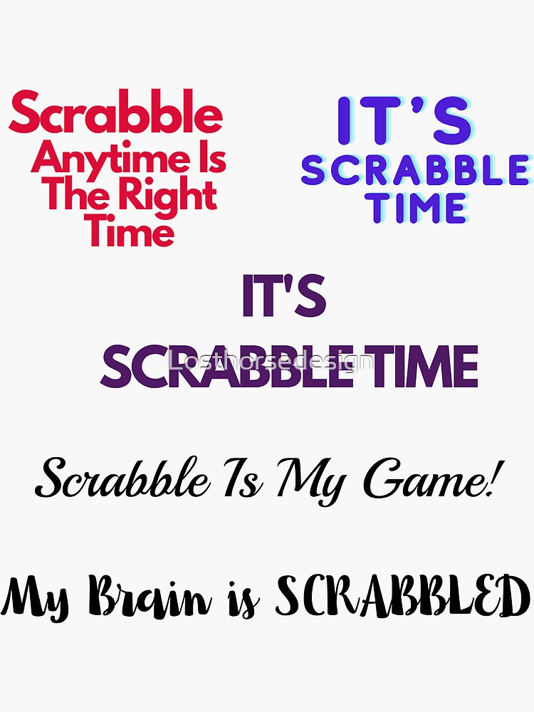 "Scrabble Game Pack of 5 Stickers" Sticker for Sale by Losthorsedesign ...