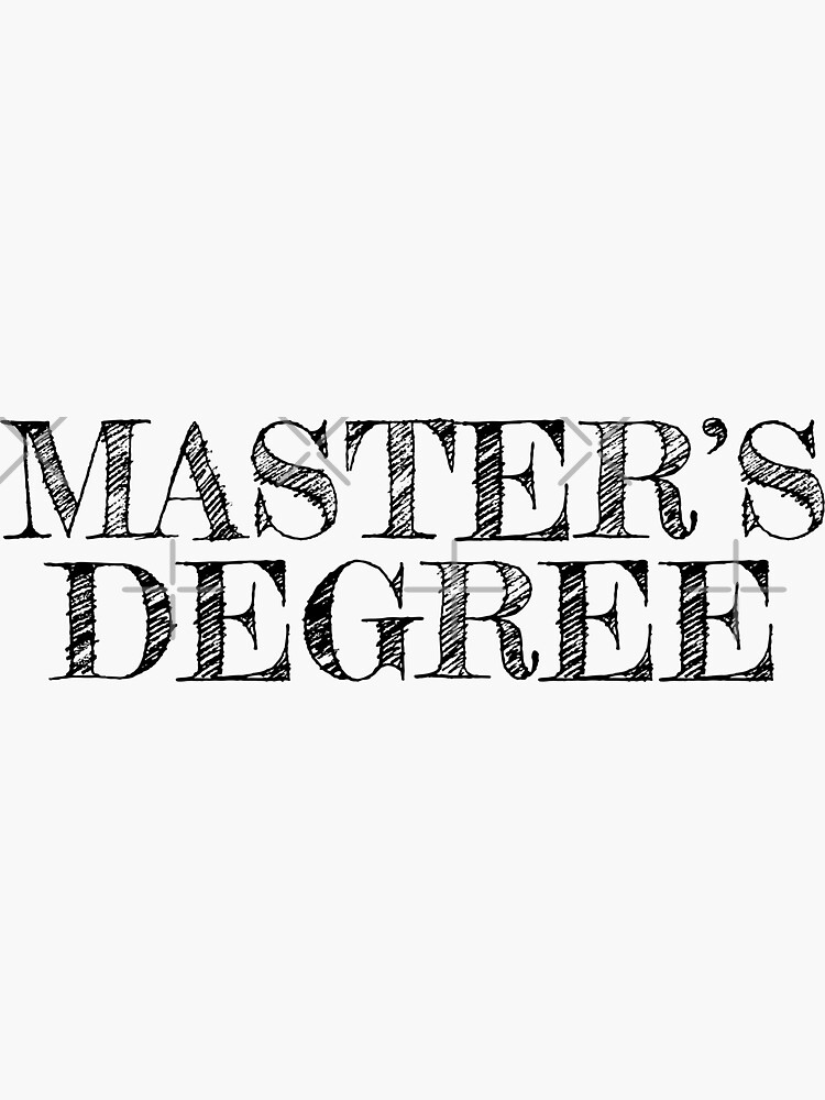 "University Master's Degree Creative Sketch Text Style" Sticker for ...