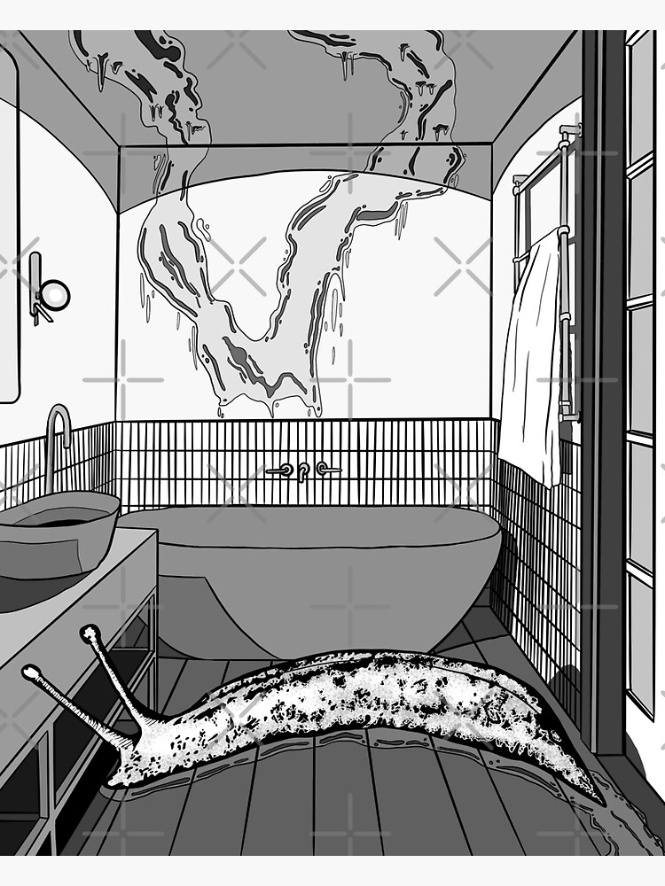 "Slug Bathroom Horror" Sticker by gaslight-n | Redbubble