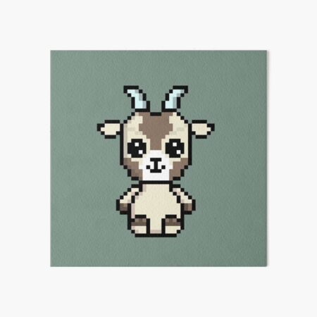 "Cute Goat (Chibi Pixel Animal Character)" Art Board Print for Sale by ...