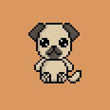 "Cute Pug (Chibi Pixel Animal Character)" Sticker for Sale by Pixe11y ...