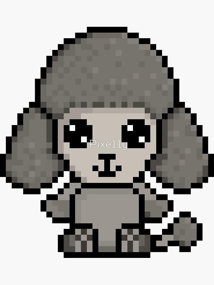 "Cute Poodle (Chibi Pixel Animal Character)" Sticker for Sale by ...