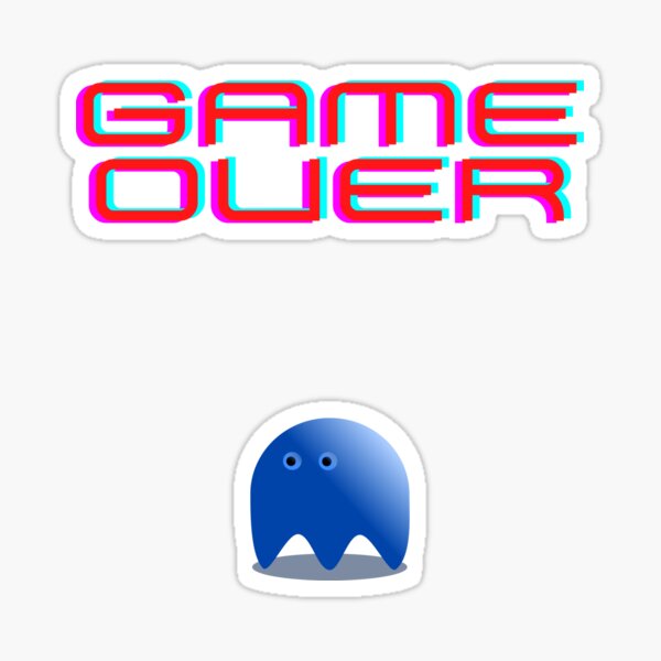 "Game Over - Blue Ghost (White)" Sticker for Sale by ScubaSamurai ...