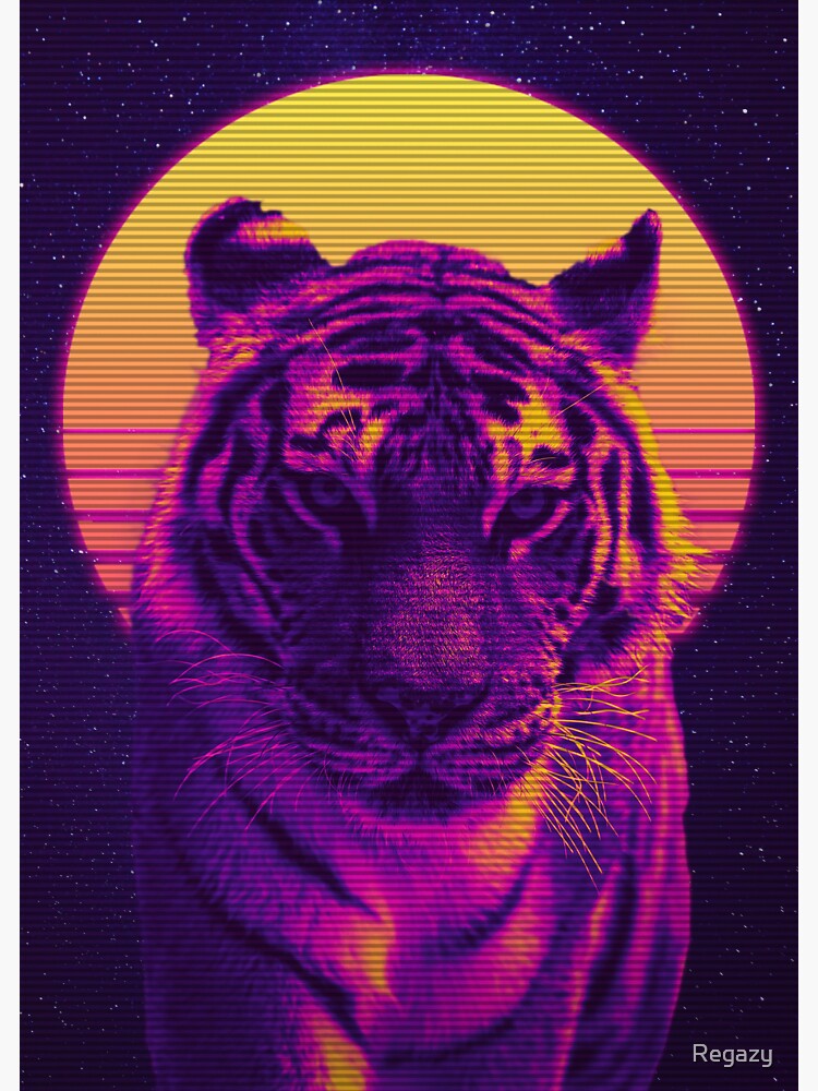 "tiger synthwave" Sticker by Regazy | Redbubble