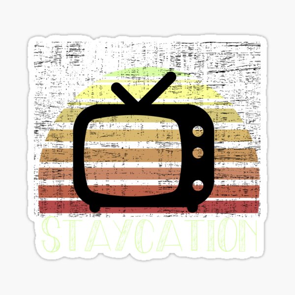 "Staycation Sunset, Watching TV" Sticker for Sale by randitheartist ...