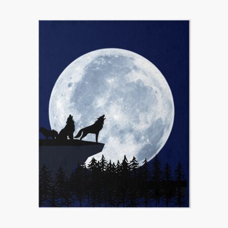 "Wolf Pack Howling at the Moon" Art Board Print for Sale by EddieB1979 ...