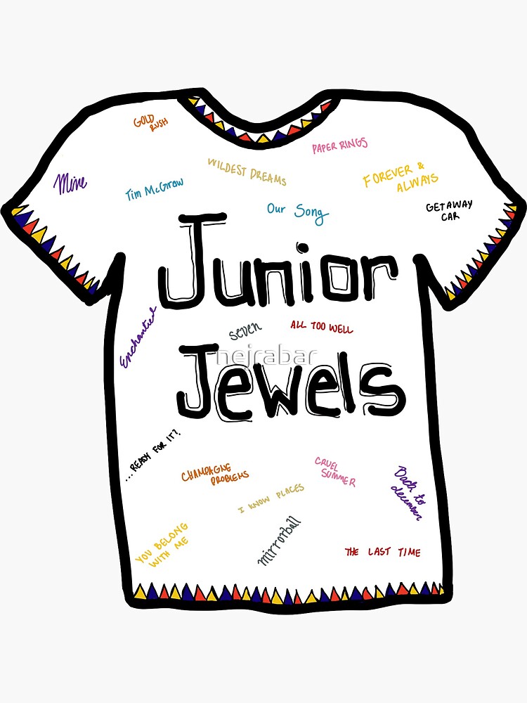 "Junior Jewels Shirt " Sticker for Sale by nejrabar | Redbubble
