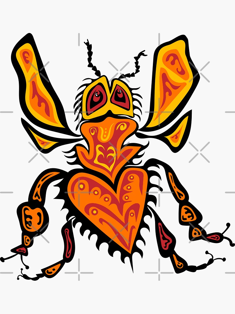"Bee Amoo Indigenous WAWEZHI CANADA" Sticker by WAWEZHI | Redbubble