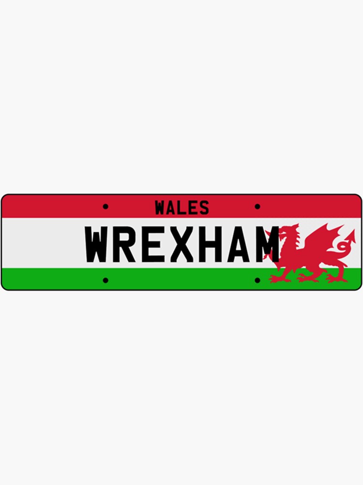 "Wrexham License Plate " Sticker by alldandy | Redbubble