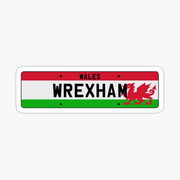 "Wrexham License Plate " Sticker by alldandy | Redbubble