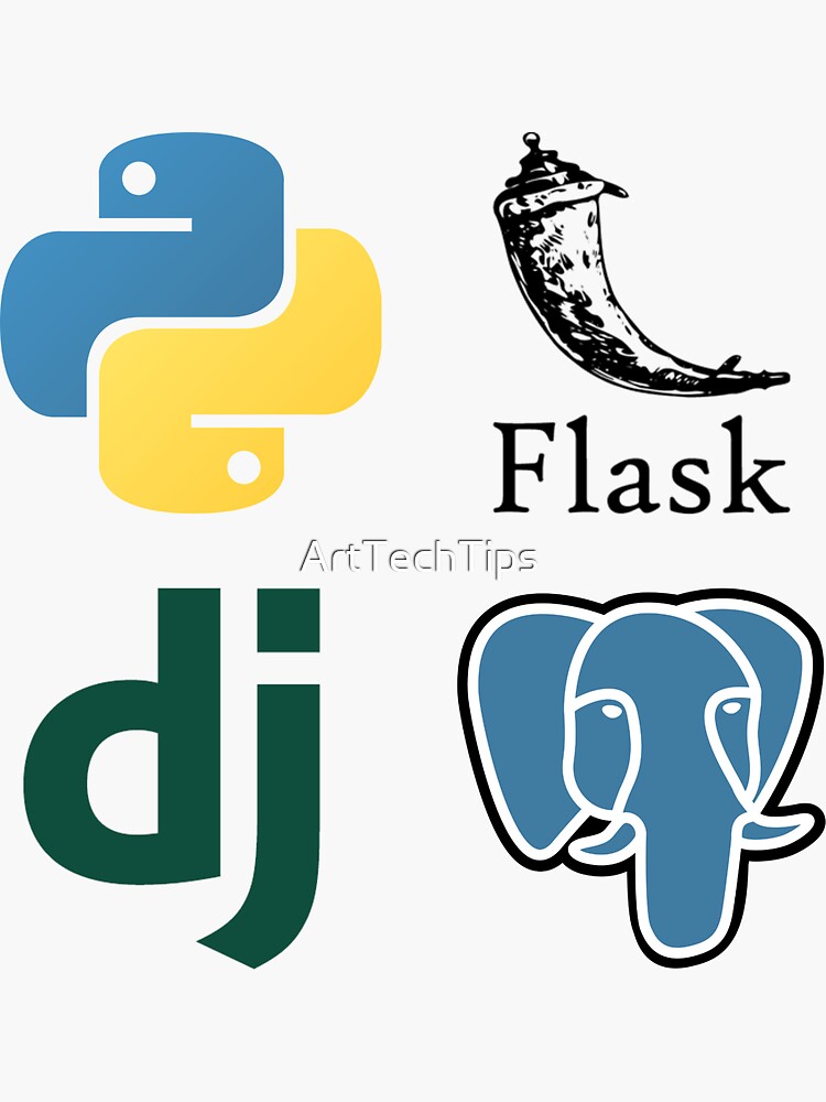 Pegatina «Paquete de logotipos para desarrolladores Django-Flask Python ...