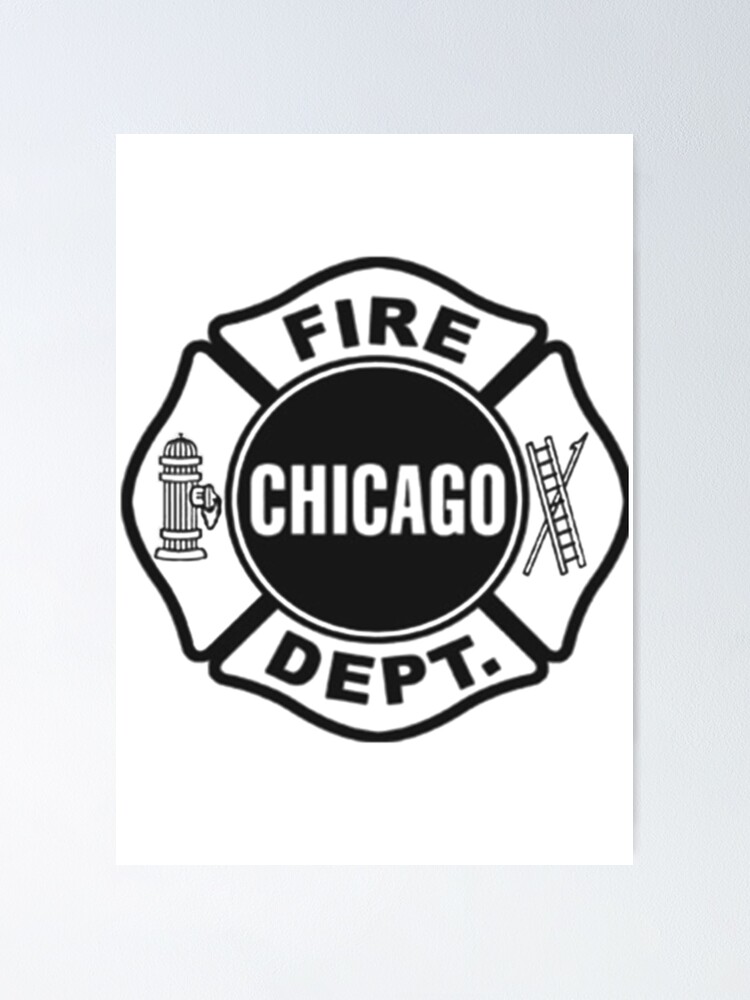 "Chicago Fire Dept Black Logo" Poster for Sale by JettBrockhouse ...