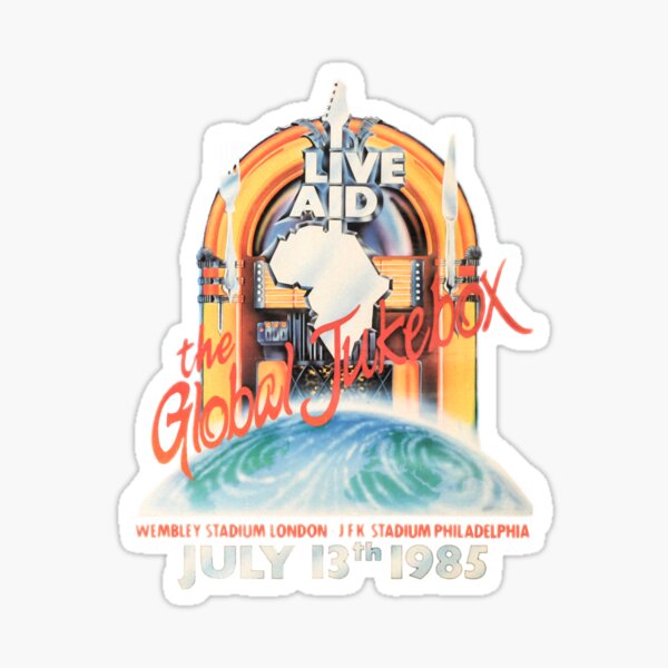 "Live Aid Global Jukebox (vintage) T-shirt premium" Sticker by ...