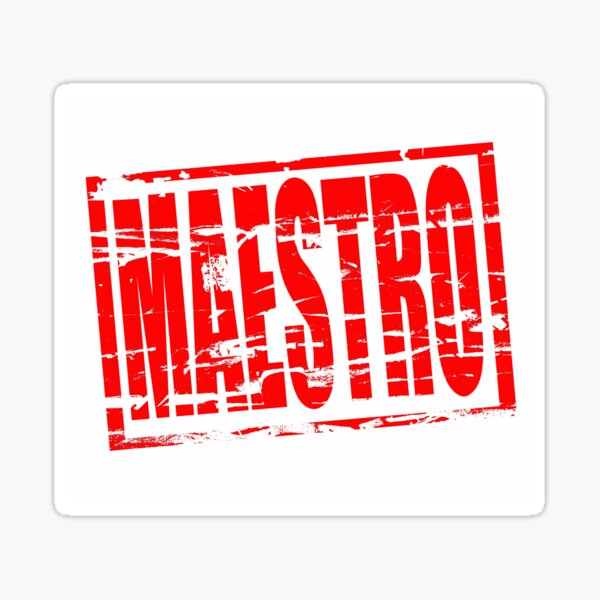 "Maestro red rubber stamp effect" Sticker by stuwdamdorp | Redbubble