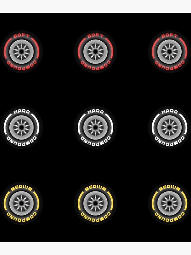 "Formula 1 T-ShirtFormula 1 Tyre Choice Compound Sticker Pack" Poster ...