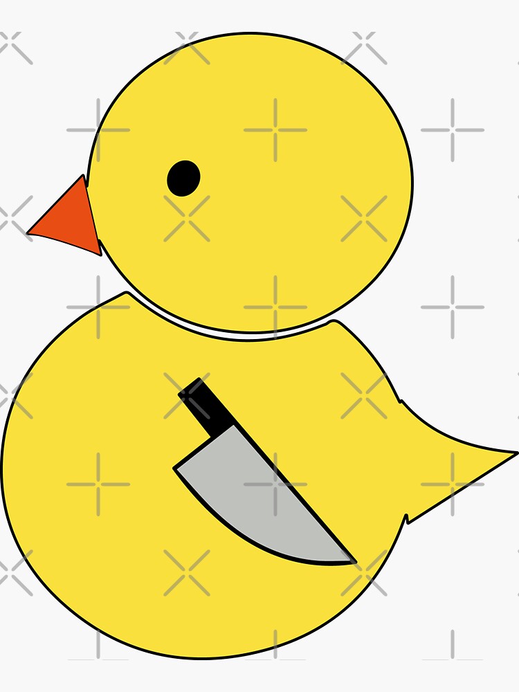 Pegatina «pato con cuchillo meme gracioso pájaro enojado peligro para ...