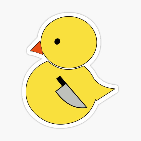Pegatina «pato con cuchillo meme gracioso pájaro enojado peligro para ...