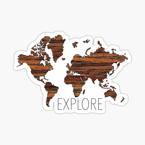 "Explore World Map" Sticker by jordansaufley | Redbubble