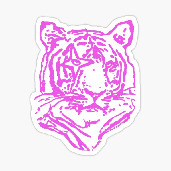 "Preppy Tiger Purple" Sticker by brookiecookie37 | Redbubble