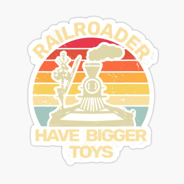 "railroad trains for men retro vintage railroader railroad" Sticker by ...